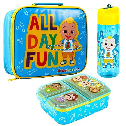 Cocomelon Kids Childrens Lunch Box Set – Insulated Lunch Bag ...