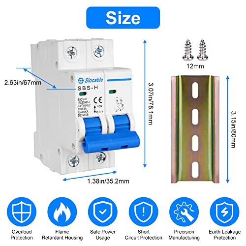 Mini Circuit Breaker, 500 V 63 A DC Circuit Breakers, 2P Solar PV ...