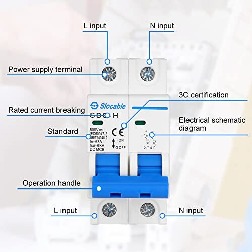 Mini Circuit Breaker, 500 V 63 A DC Circuit Breakers, 2P Solar PV ...