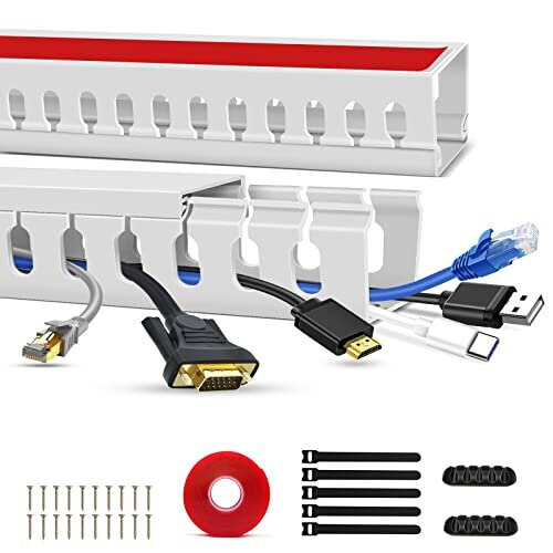 Cable Trunking Raceway Kit, Open Slot Wire Trunking for TV Cables ...