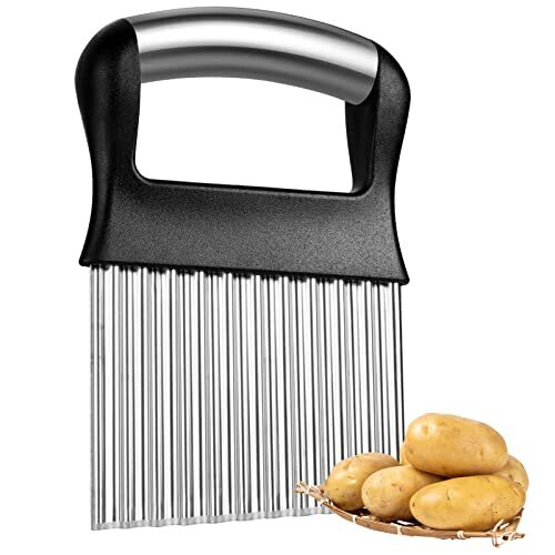 Crinkle Cutter Wavy Blade Chips Cutters Stainless Steel Potato Chipper ...