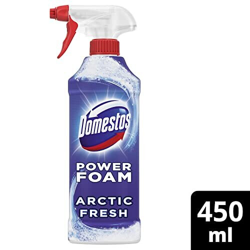 Power Foam Arctic Fresh bleach-free toilet & bathroom cleaner upside ...