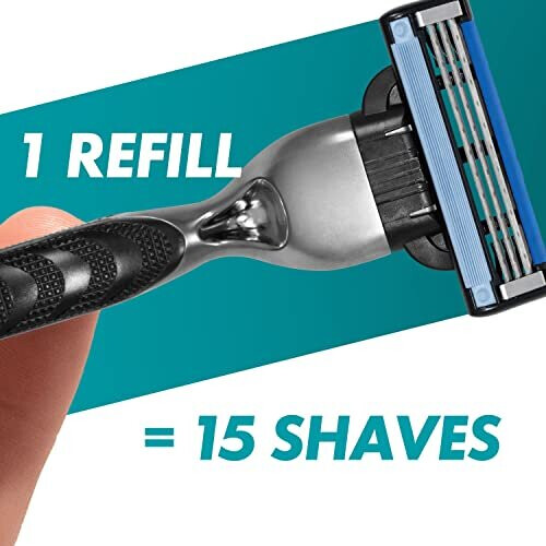 Mach3 Men's Razor + 12 Razor Blade Refills, 3 Blades for a Smooth Shave ...