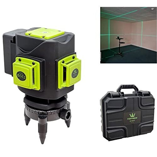 3D Laser Level 12 Lines, 3 X 360 Degree Green Cross Line Self-Leveling ...