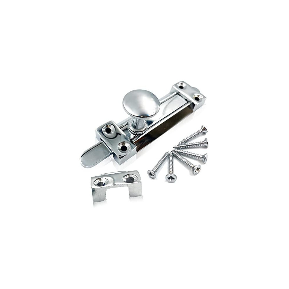 1 Pack Polished Chrome Sliding Door Lock, Heavy-Duty Steel Door Bolts ...