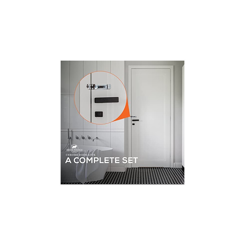 1 Pack Polished Chrome Sliding Door Lock, Heavy-Duty Steel Door Bolts ...