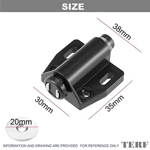 TERF Push to Open Door Catch Black Single Magnetic Pressure Touch ...