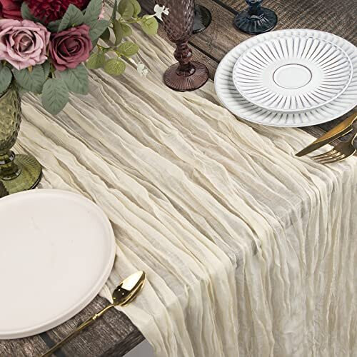 Cheesecloth Table Runner Beige Wedding Decor Arch Draping, Gauze Fabric ...