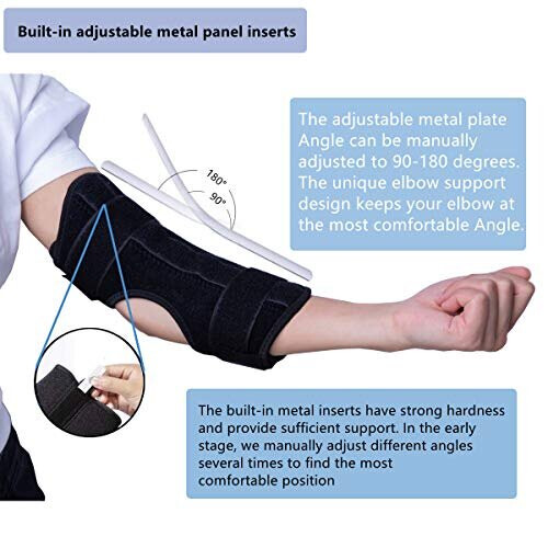 Elbow Brace Cubital Tunnel Syndrome, Adjustable Elbow Splint Arm Ulnar Nerve Brace, Comfortable ...