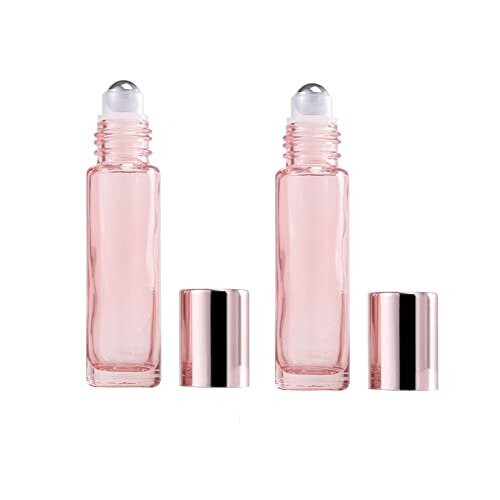 6 Pcs 10ML Glass Perfume Roller Bottles Refillable Rollerball Bottles Reusable Roll On Bottles ...