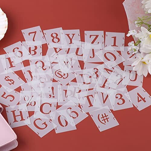 43pcs 1 Inch Letter and Number Templates, Reusable Plastic Uppercase ...