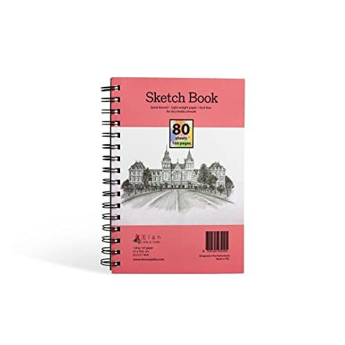 Sketch Book A5, 80 Sheets 120gsm Paper, A5 Sketchbook Spiral Bound Made ...