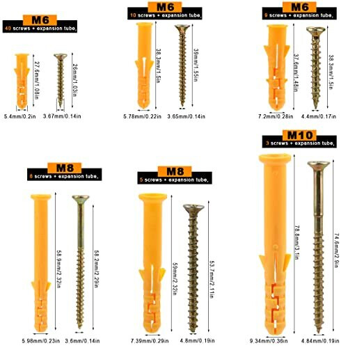 150PCS Wall Plugs and Screws for Brick, Brick Concrete Wall Fixings ...