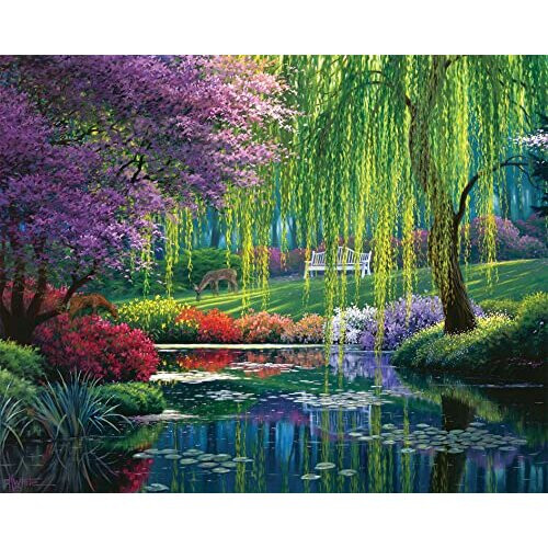 DIY Paint by Numbers, Tree and River Painting by Numbers for Adult ...