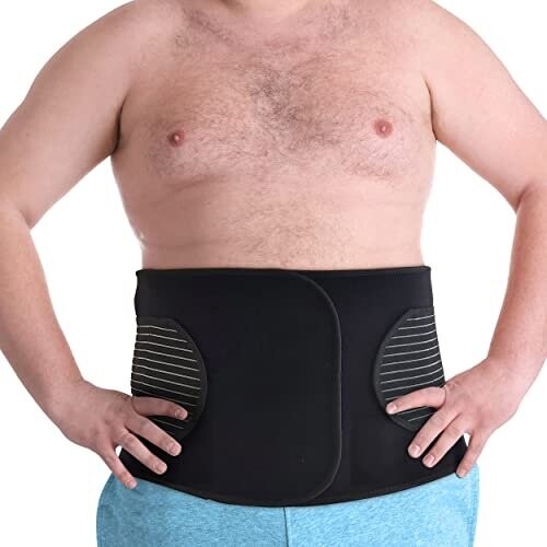 Hernia Belt for Men or Women - Plus Size Abdominal Binder Post Surgery ...