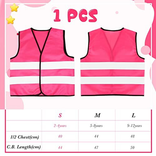 Pink High Visibility Vest for Children Kids High Hi Vis Vests Safety ...