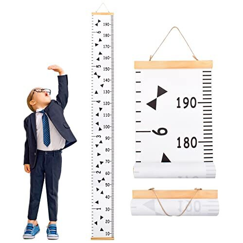 Height Chart for Kids, 2m20cm, Simple Triangle Height Chart Hanging for ...