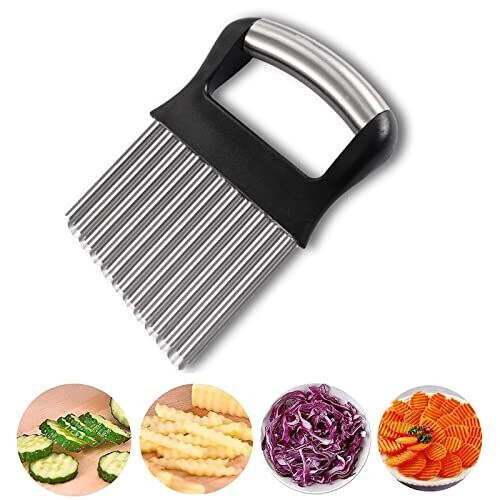Potato Chipper Crinkle Cutter Wavy Blade Chip Cutter Vegetable Chopper