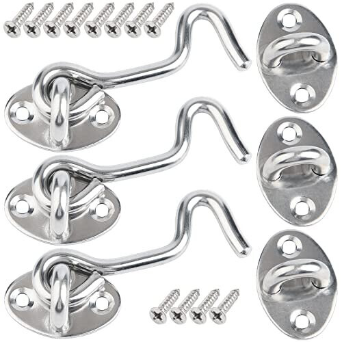 Gate Hook and Eye Latch - 3 Pack 75mm/3inch Door Latch Hook - Stainless ...