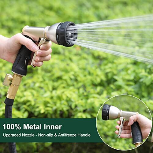 Hose Pipe Spray Gun, 100% Heavy Duty Metal Garden Hose Spray Gun with 7 ...