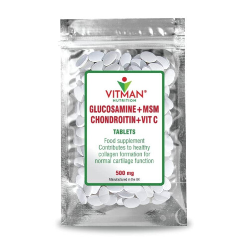 Glucosamine and Chondroitin High Strength - & MSM + Vitamin C - Glucosamine Sulphate Chondroitin ...