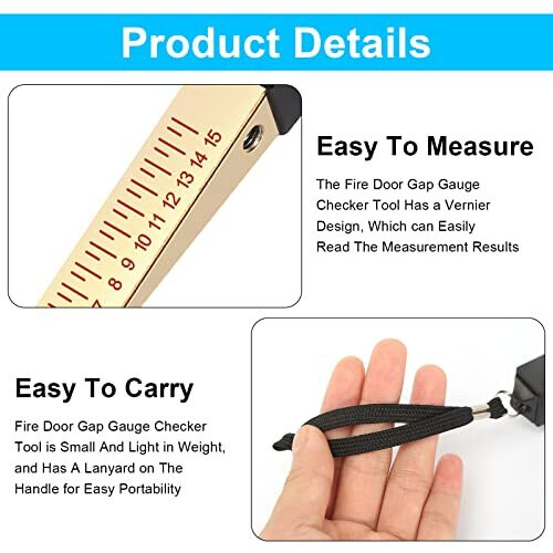 Door Gap Measuring Tool, 1-15mm Fire Door Gap Gauge Checker Tool Engineering Ruler, Feeler ...