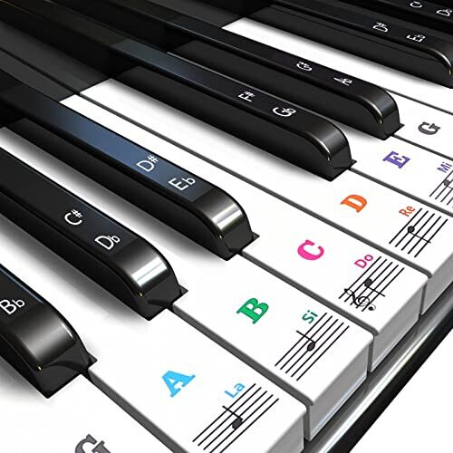 Piano Keyboard Stickers, Piano Notes Stickers for 37/49/54/61/88 Key ...
