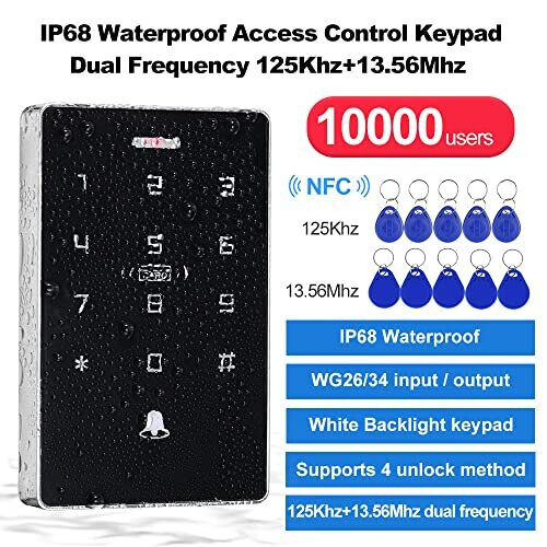 NFC RFID Access Control Keypad IP68 Waterproof Dual Frequency 125KHz ...