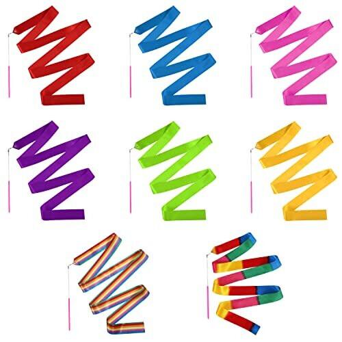 8pcs Dance Ribbon, 78.7 Inch Gymnastics Ribbon Streamers with Ribbon ...
