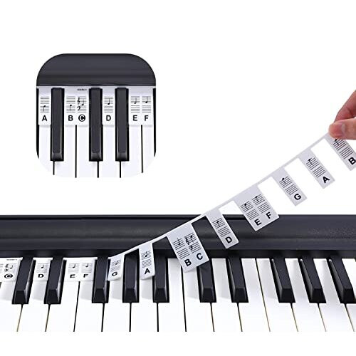 Piano Key Notes Guide for Beginners, [No Need Stick] Removable Piano ...