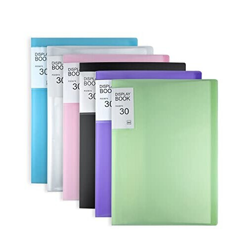 6Pcs A4 Display Book 30 Pockets, Display Folders A4 with Pockets ...