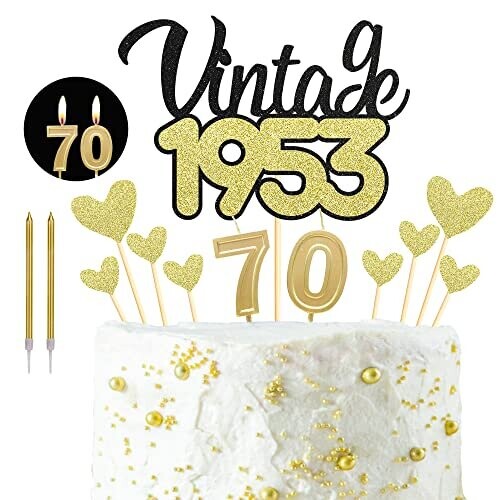Gold Glitter 70th Birthday Cake Decorations 70th Birthday Candles 70th ... Gold Glitter 70th Birthday Cake Decorations 70th Birthday Candles 70th ...