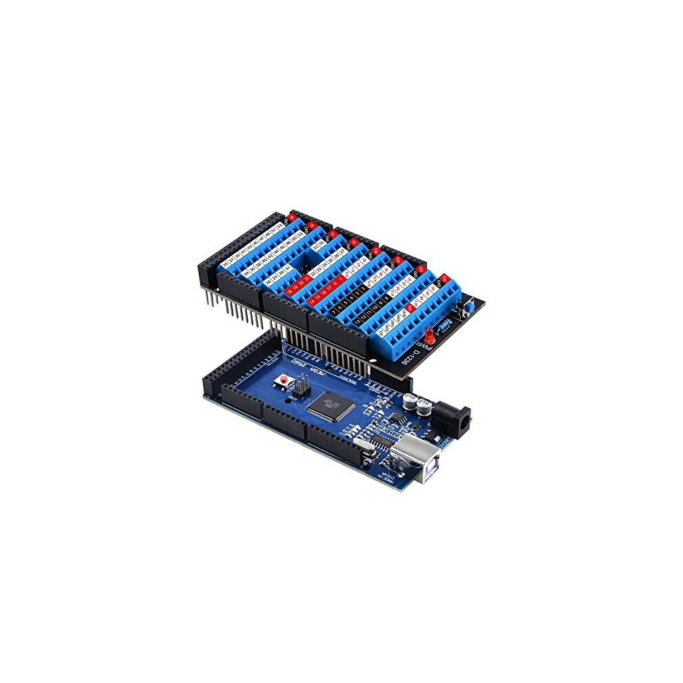 Mega 2560 R3 Terminal Block Breakout Board Hat With Reset Button And