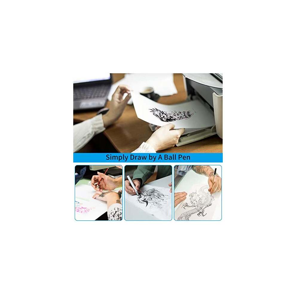 23 Sheets Tattoo Transfer Paper, 4 Layers Tattoo Stencil Paper, A4 ...