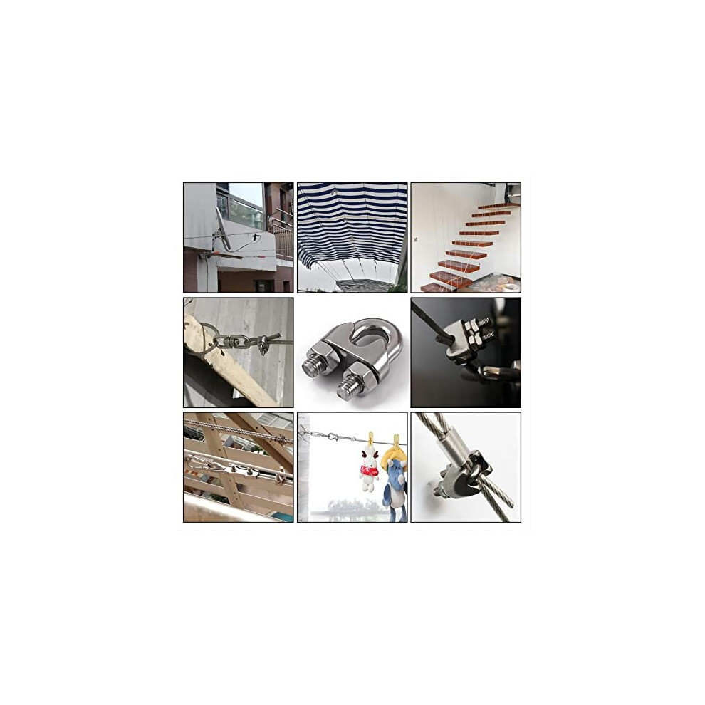 10 Pcs Wire Rope Clamp M4, 304 Stainless Steel U Bolt Saddle Fasteners ...