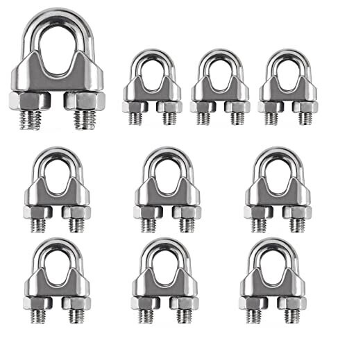10 Pcs Wire Rope Clamp M4, 304 Stainless Steel U Bolt Saddle Fasteners ... 10 Pcs Wire Rope Clamp M4, 304 Stainless Steel U Bolt Saddle Fasteners ...