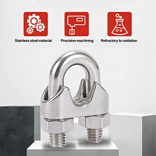10 Pcs Wire Rope Clamp M4, 304 Stainless Steel U Bolt Saddle Fasteners ...