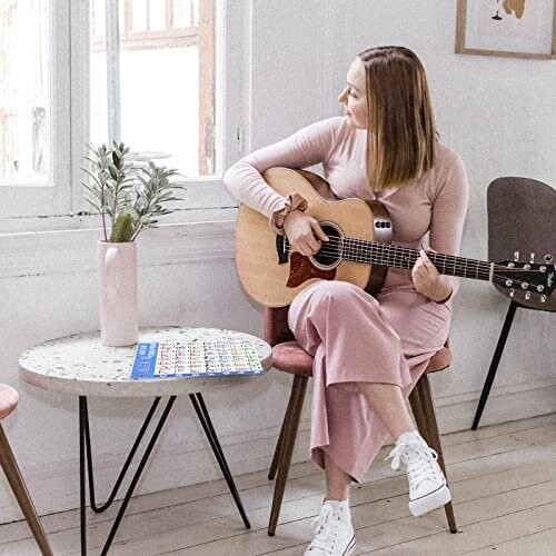 Guitar Chord Poster, 8 x 11 Inch Laminated Guitar Chord Chart Circle of ...