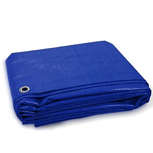Blue Tarpaulin Sheet 2.4m x 3.0m Lightweight PE Plastic Tarp 80gsm ...