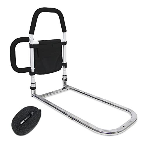 Bed Rail with Removable Reinforced Armrest & Storage Pocket For Elderly ...