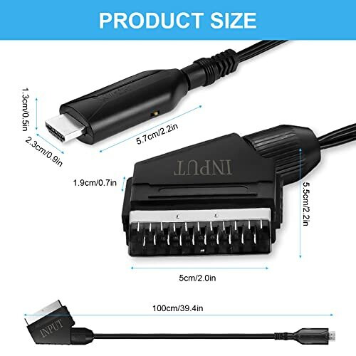 Scart to HDMI Converter, All-in-One Scart to HDMI Video Audio Converter ...