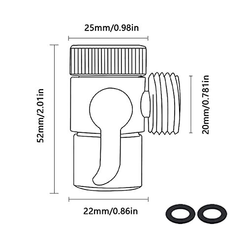2 Pcs Shower Diverter Valve Tap Diverter 3 Way Faucet Diverter Valve