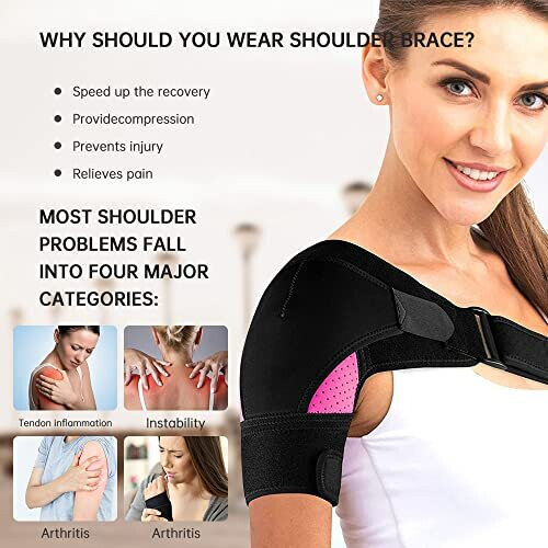 Shoulder Brace for Women, Adjustable Neoprene Shoulder Support ...