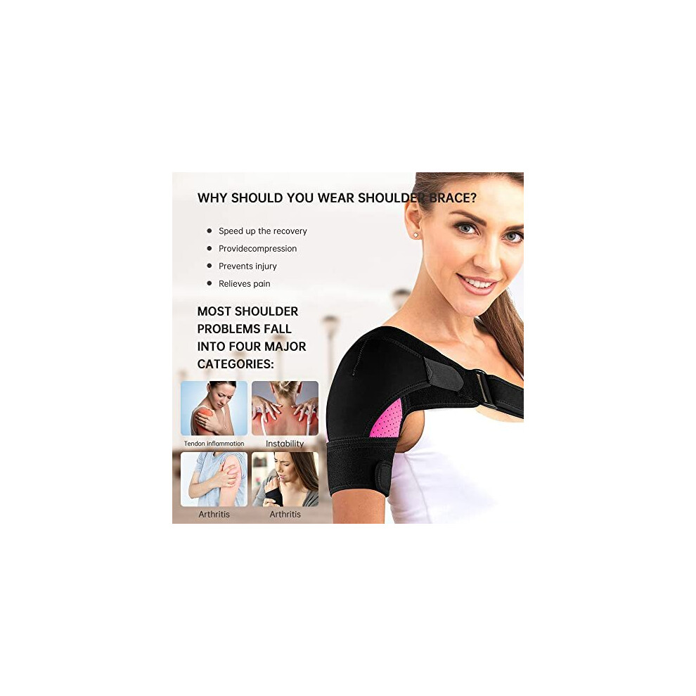 Shoulder Brace for Women, Adjustable Neoprene Shoulder Support ...