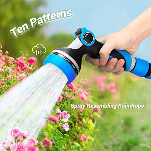 Garden Hose Pipe Spray Gun, 10 Adjustable Patterns Hosepipe Nozzle Gun ...