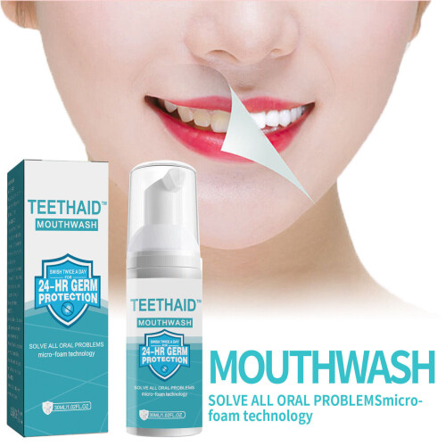 Teethaid Mouthwash Whitening Toothpaste Mousse Foam Stain Removal Oral ...