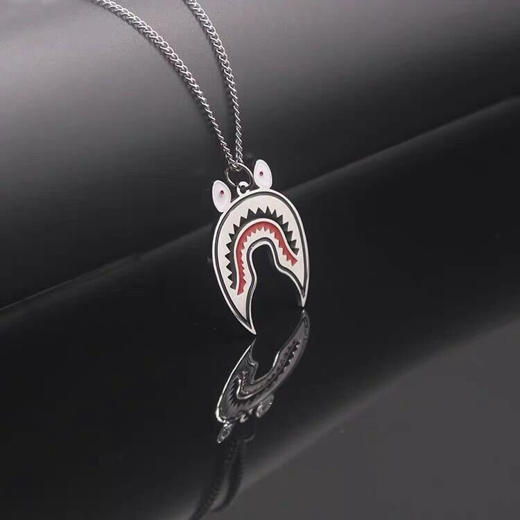 Big Shark Necklace Pendant Men Street Culture Titanium WGM Letter Chain ...