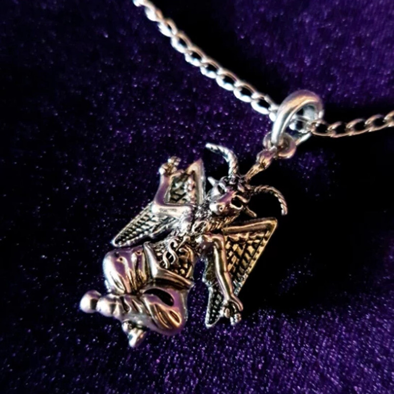 Baphomet Necklace-Occult Left Hand Path Seal of Baphomet Satanic Goat ...