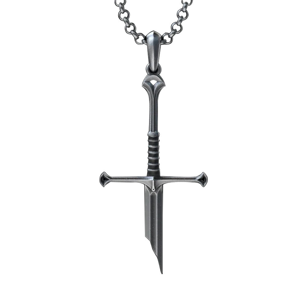 Narsil Broken Sword Necklace Vintage Rings King Moveis Jewelry Cosplay ...