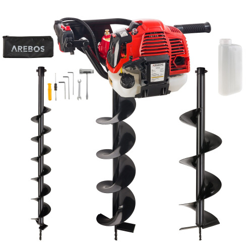 AREBOS Earth Auger with oil level glass and venting valve | 3 hp | 3 ...